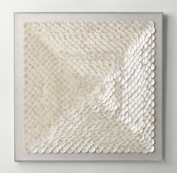 Capiz Shell Art Large - White