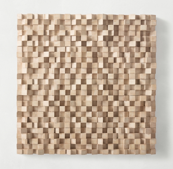 Abstract Wood Block Wall Panel