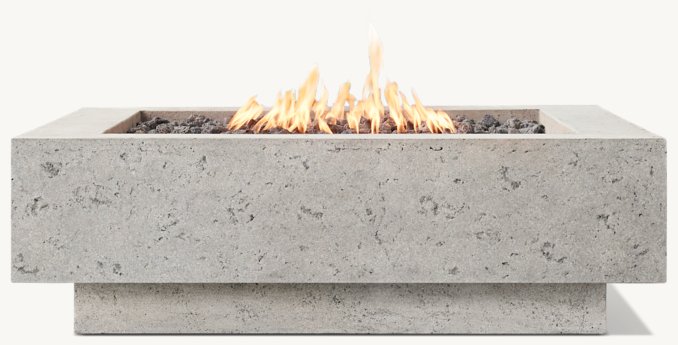 Ixtapa Square Plinth Fire Table | RH TEEN