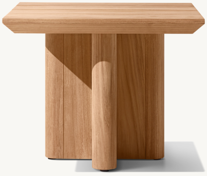 Balmain Teak Square Side Table | RH TEEN