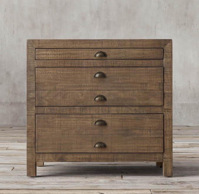 32" Printmaker's Closed Nightstand | RH TEEN