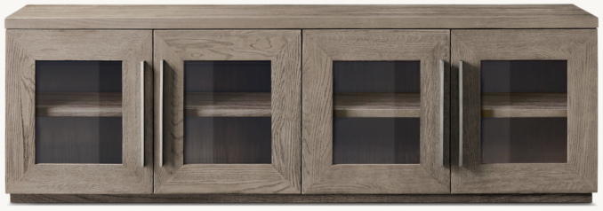 Machinto Glass 4-door Media Console | RH TEEN