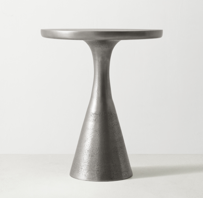 Kenzie Large Side Table - Aged Pewter | RH TEEN